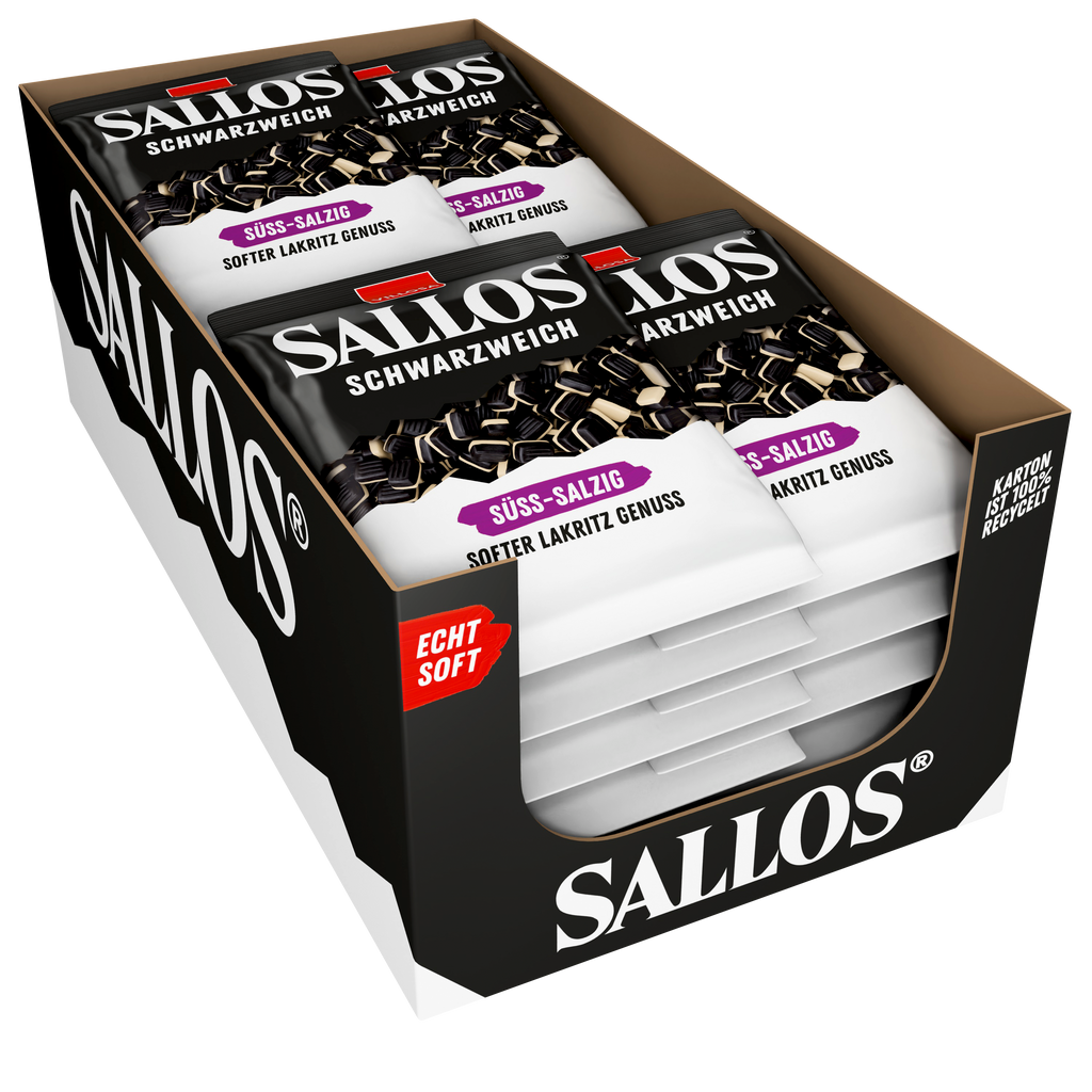 SALLOS SCHWARZWEICH Süß-Salzig – Weichlakritz mit süßem Schaumzucker ...